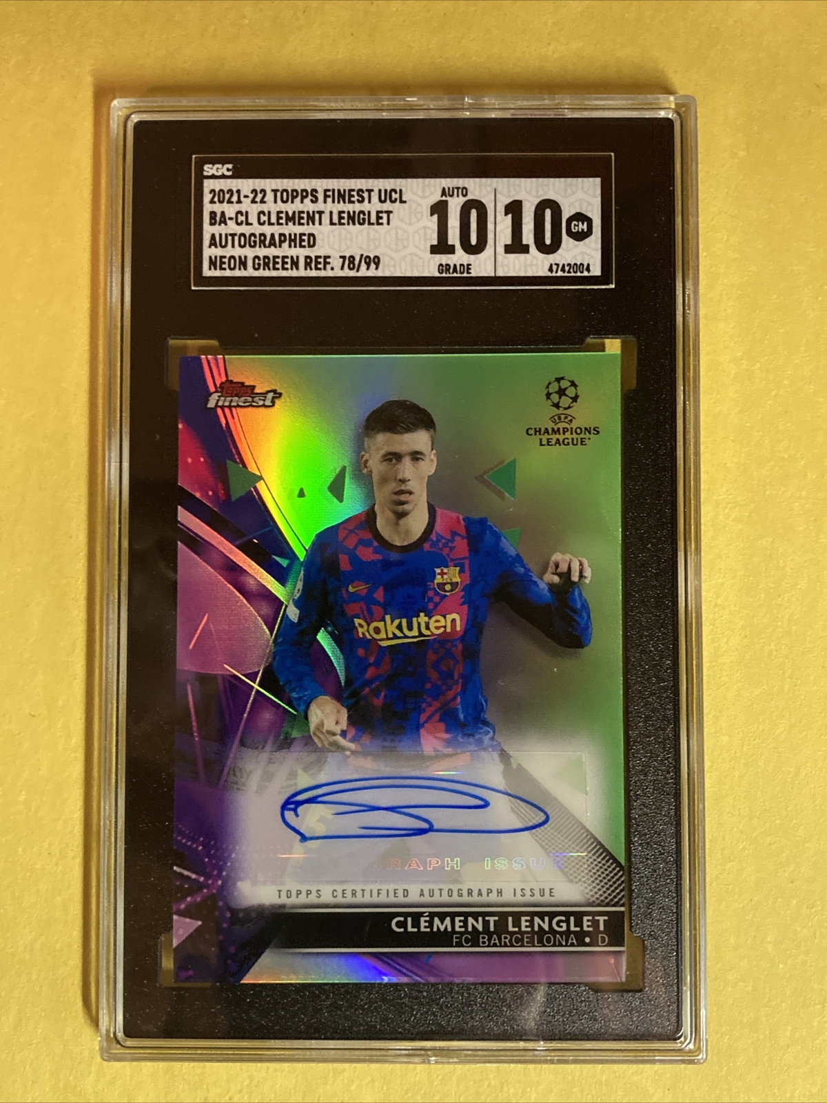 2021-22 Topps Finest UCL - Autographs Neon Green Refractor #BA-CL ...