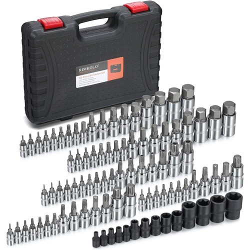 IMKOLO 92-Piece Allen and Torx Bit Socket Set, 1/4" 3/8" and 1/2" Drive ...