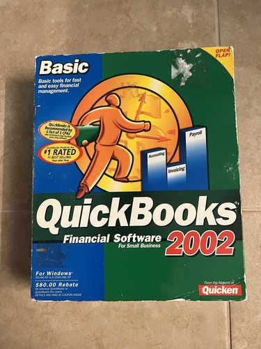QUICKBOOKS 2002 Basic Small Business Accounting SOFTWARE PROGRAM CD For ...