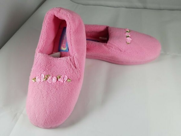 MoonBeams Pink Bedroom Shoes Houseshoes Cushion Soft Terry Cloth ...
