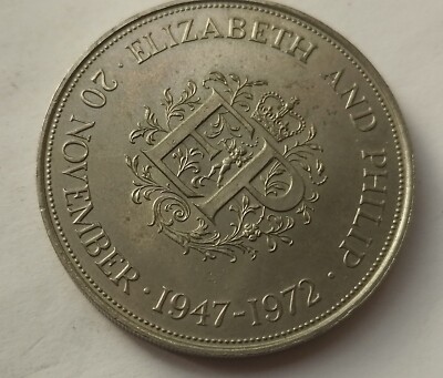 Retro Metal Coin Token Medal Elizabeth 2 & Philip 1972 EP Crown | eBay UK