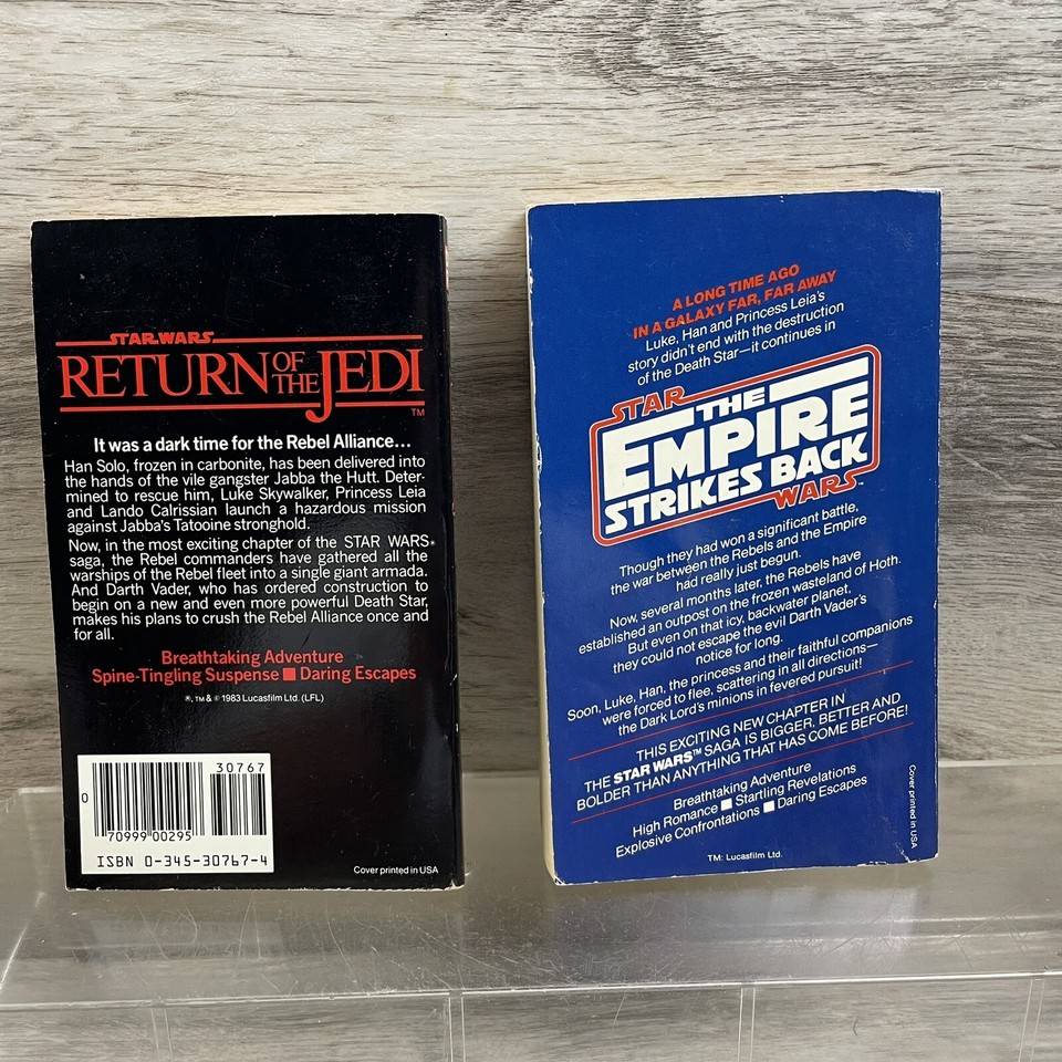 Vintage 1980s Star Wars Books Return Of The Jedi & The Empire Strikes ...
