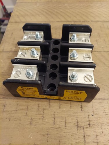 Eaton Bussmann T60100-3C Fuse Block, Industrial, 100A, 3 Pole, 600V | eBay