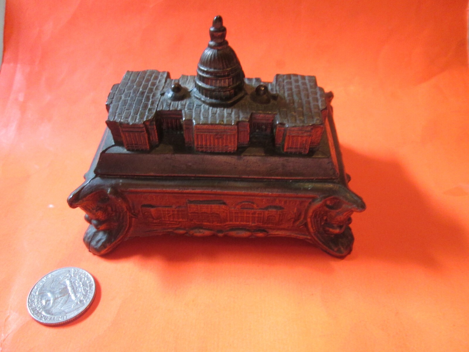 VTG The Capitol Washington DC Brass Still MONEY PIGGY BANK Monuments ...