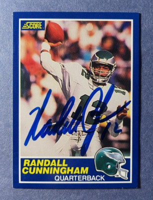 SIGNED RANDALL CUNNINGHAM 1989 SCORE FOOTBALL CARD AUTOGRAPHED - EAGLES ...