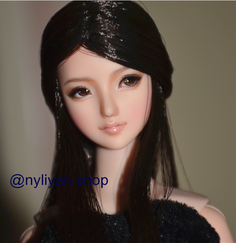 1/6 Obitsu Female Black Long Hair Head Sculpt For 12"PH TBL Figure Body ...