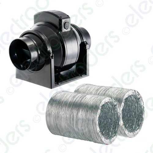 Manrose MF100T In-Line Extractor Fan with Timer 100mm/4" Grille / Duct ...