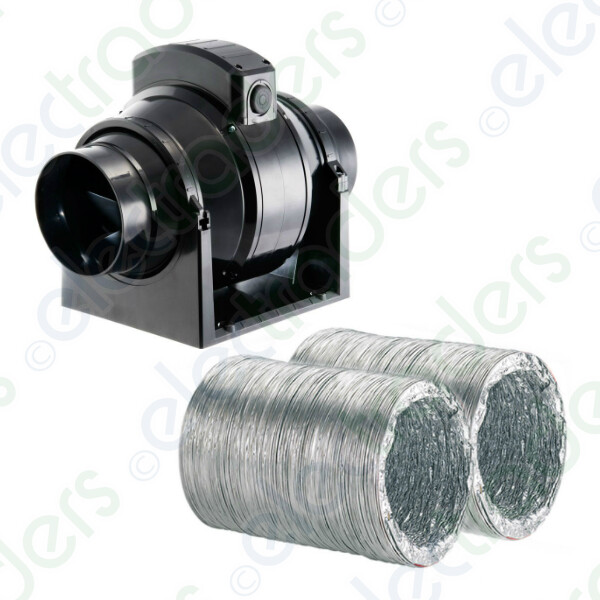 Manrose MF100T In-Line Extractor Fan with Timer 100mm/4" Grille / Duct ...