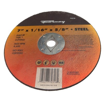 LOT OF (6) Forney 7" x 1/16" x 5/8" GRINDER ABRASIVE Steel Cut-Off ...