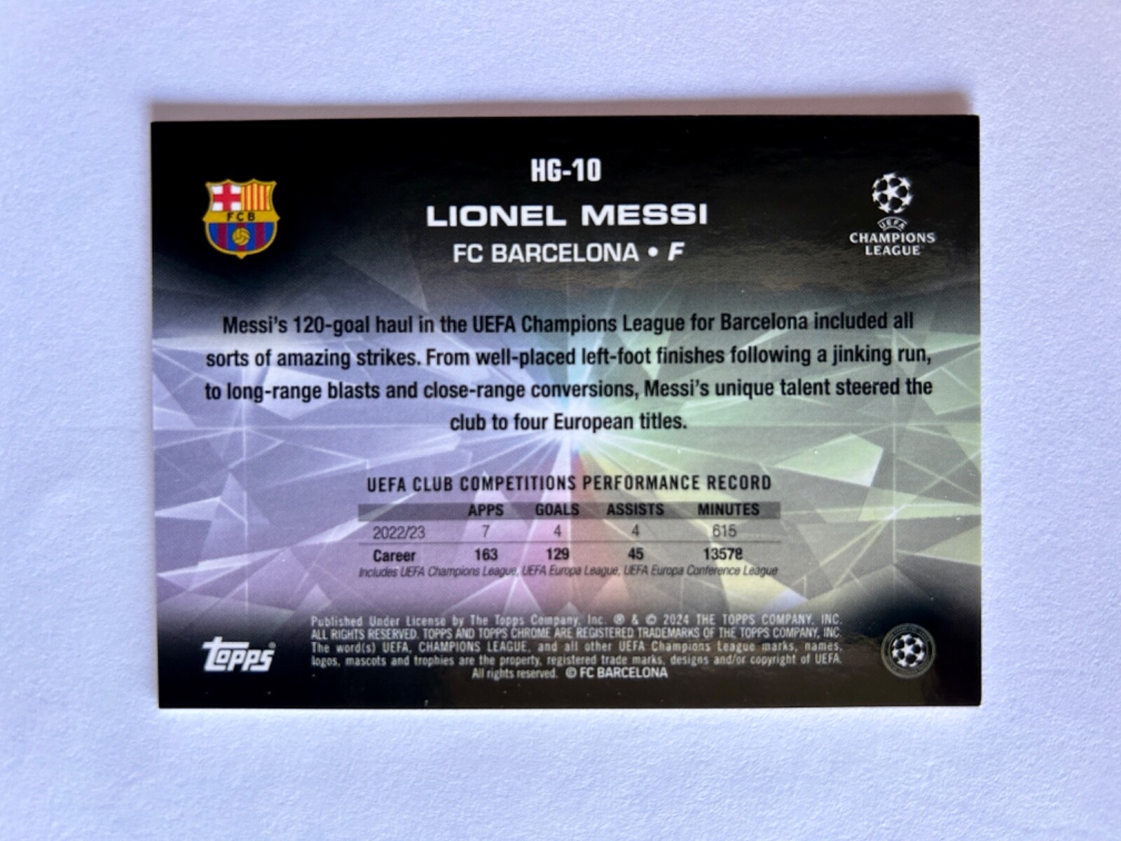2024 Topps Chrome Lionel Messi Hidden Gems SSP Red Speckle Refractor ...