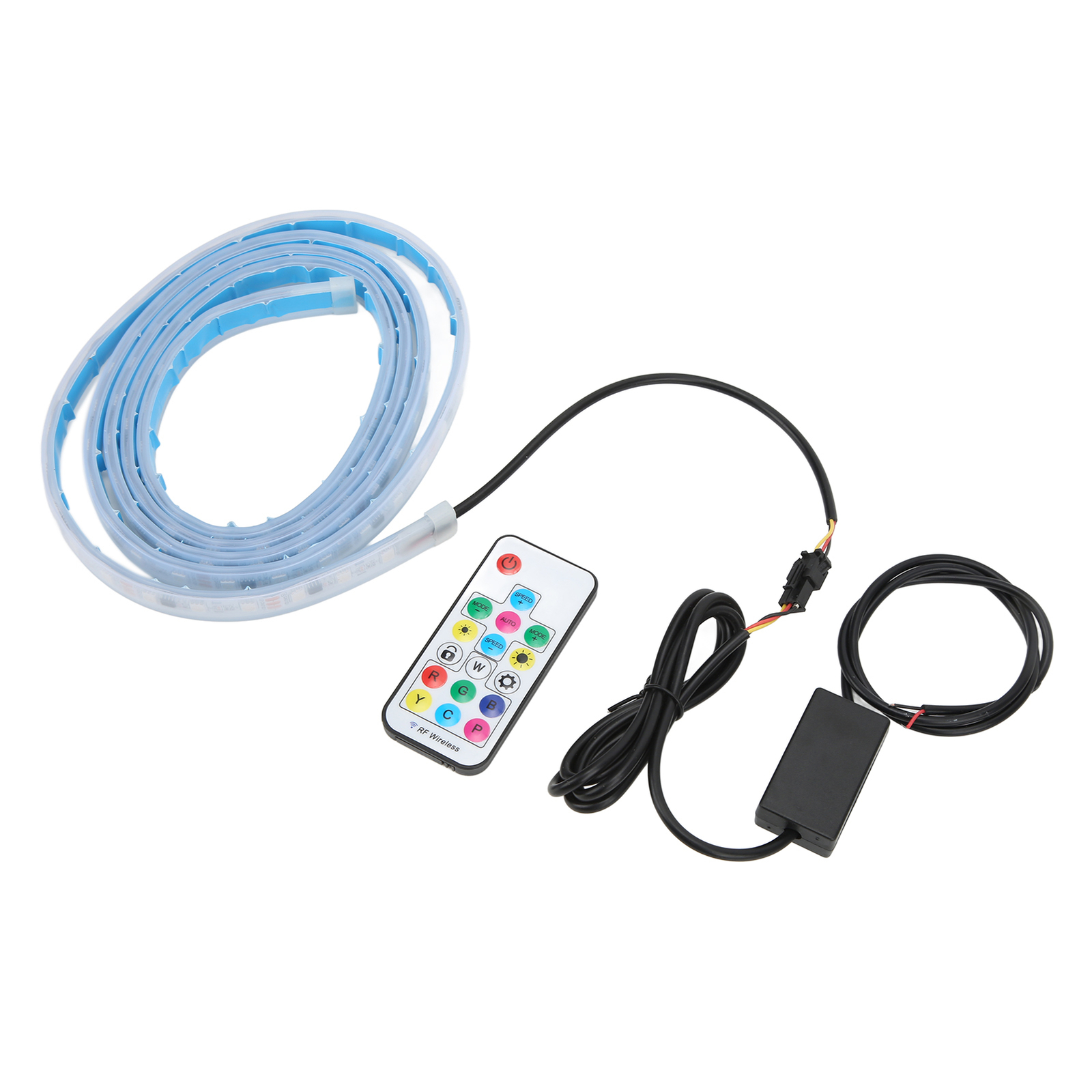 .* 1.8m Flexible Car LED Light Strip With Remote Control 12V 5W RGB ...