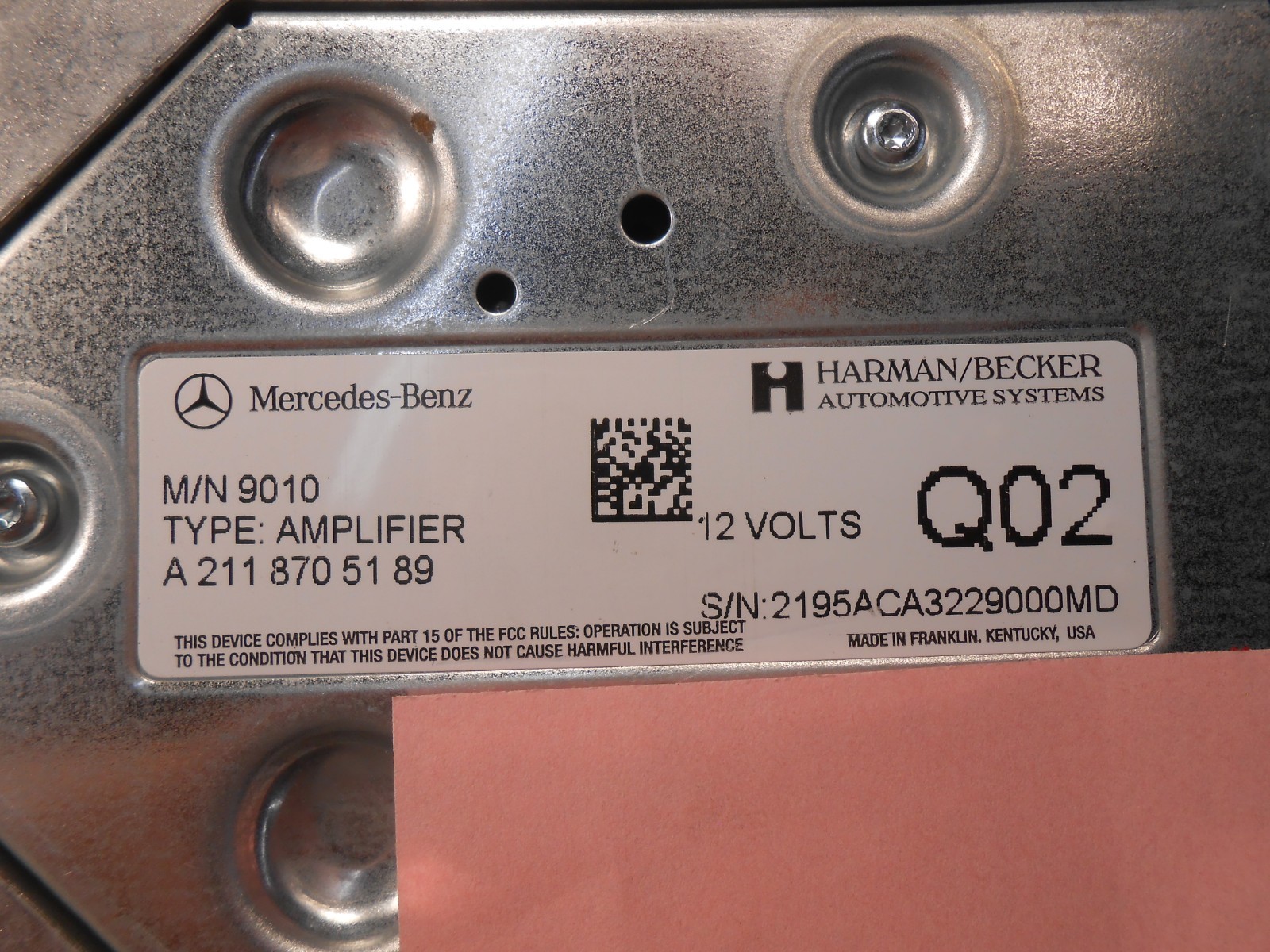 2009 MERCEDES SUB WOOFER AMPLIFIER A2118705189 / 2118705189 RL0061 | eBay