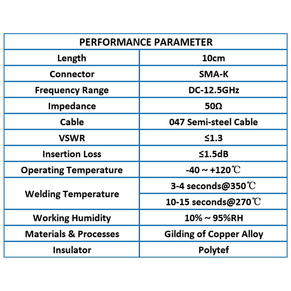 TOJOIN SMA 047 Open-end Semi-Rigid Cable SMA F-PCB Solder RF Coaxial ...