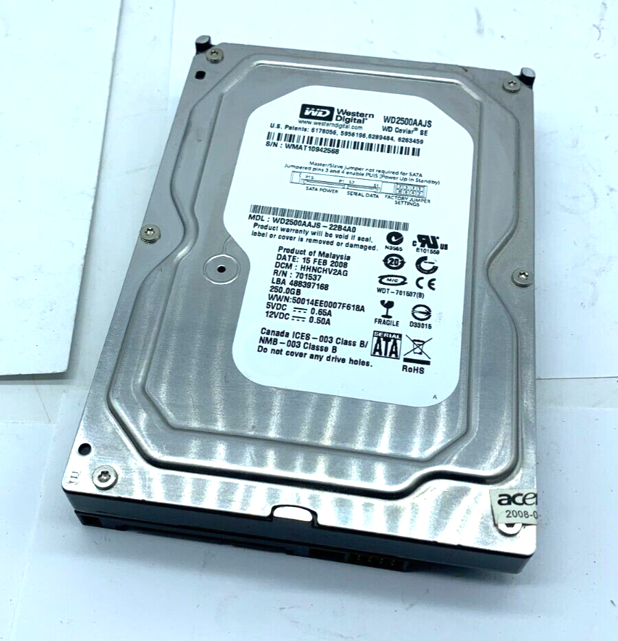 Western Digital Caviar SE WD2500AAJS 250GB 3.5 in SATA Desktop Hard ...