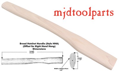Right Hand Hang Amish Made Broad Hatchet Handle - Style HHA ...