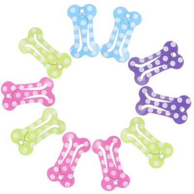 20 Pcs Metal Snap Pet Hair Clips Bone Design Dog Hair Barrettes | eBay ...