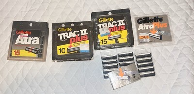 Vintage Gillette Atra Plus Razor Blades 10&15Cartridge Packs 65 Carts ...