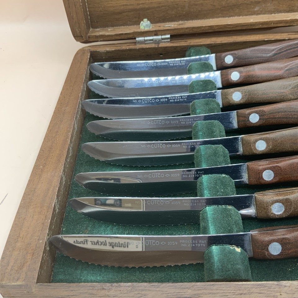 Cutco 8 Piece Knife Set In Original Wood Box Cutco 1059 Steak Knife Set ...