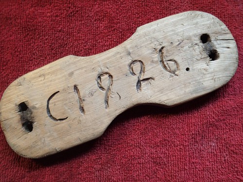 dat. 1826 SIGNED ANTIQUE WOOD FISHING NET SIGN FLOAT FOLK ART SWEDEN ...