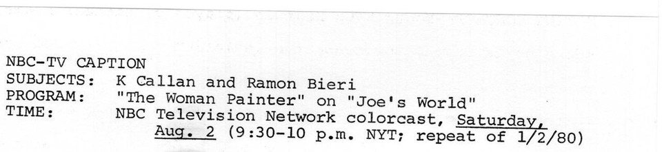 K. Callan, Ramon Bieri "Joe's World" TV still photo | eBay
