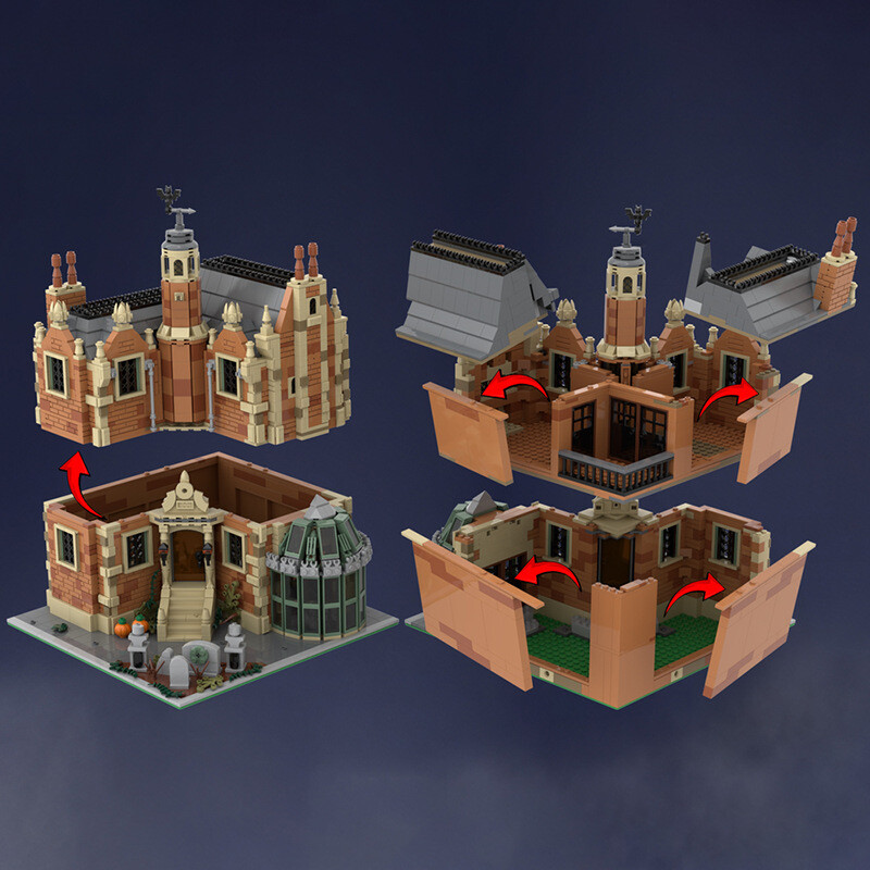 DIY Modular Buildings Blocks Set for Haunted Mansion MOC Bricks Gift ...