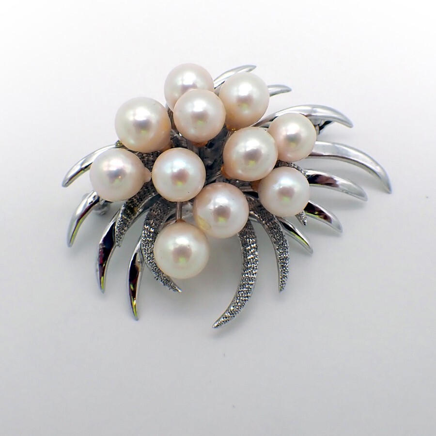 Pearl Cluster Brooch Sterling Silver - Gem