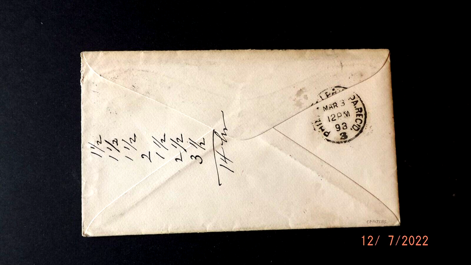 US Postal History - New York Cover From Frank Roosevelt -1893 | eBay