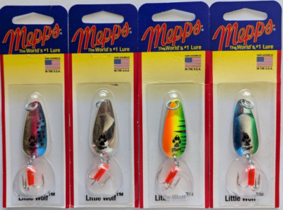 4 Pks. Mepps Little Wolf Spoon - 1/4 oz. - Four Great Colors! | eBay