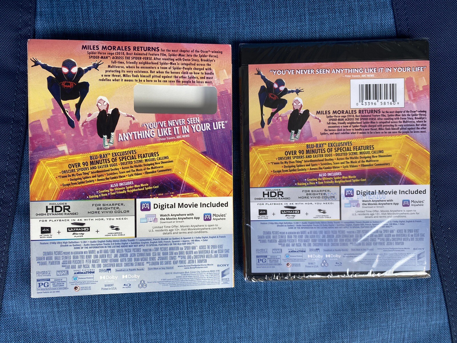 SPIDER-MAN:ACROSS THE SPIDER-VERSE(4K ULTRA HD+BLU-RAY)W/SLIPCOVER NO ...