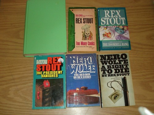 Rex Stout lot of 6 vintage books Three Aces hc/5 paperbacks/Nero Wolfe ...