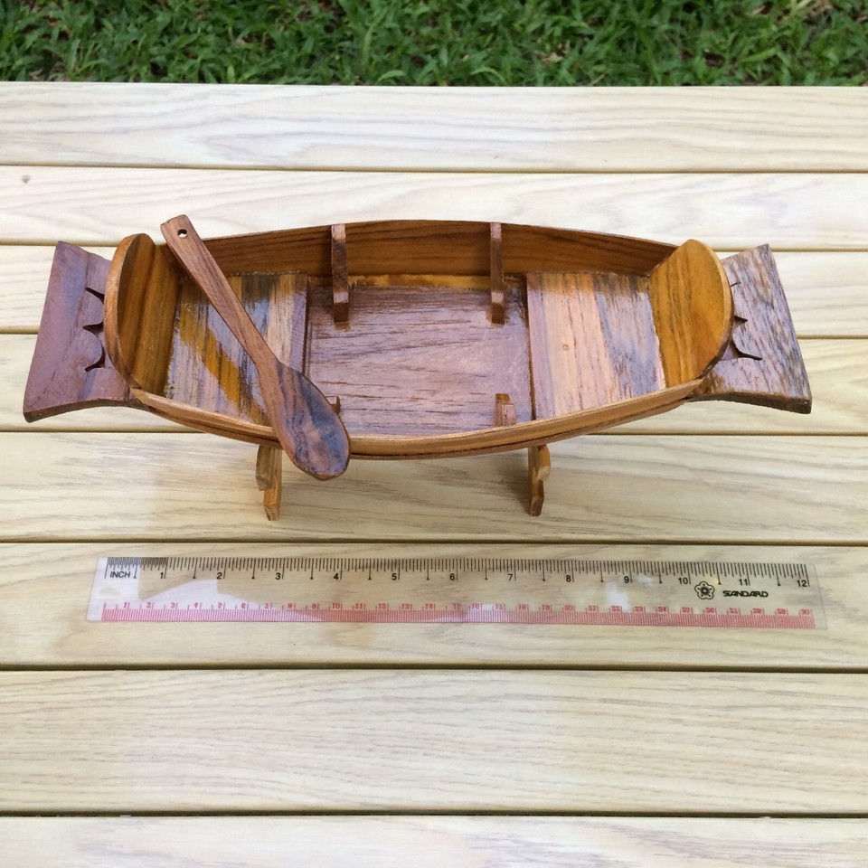 Wood Rowboat Model Ship Model with Stand Collectible Toy Home Decor | eBay