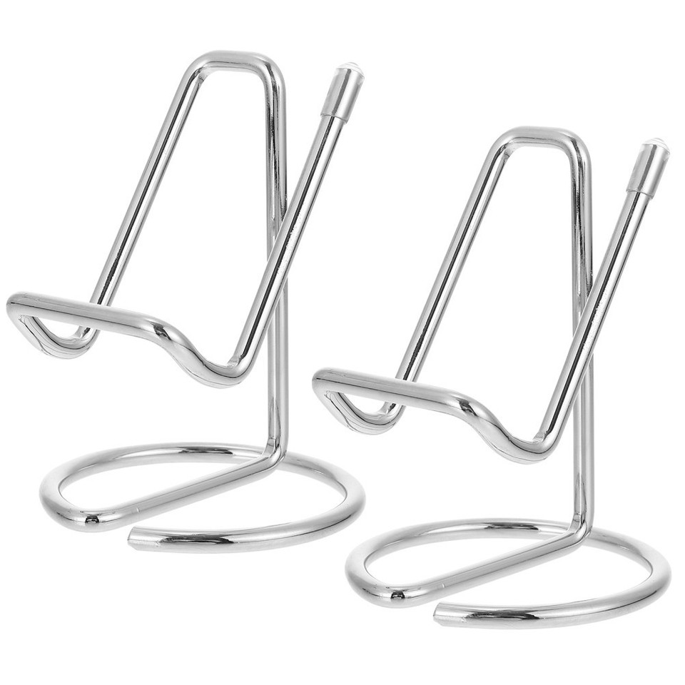 2 Pcs Vertical Card Display Stand Metal Phone Holder Desktop Business ...