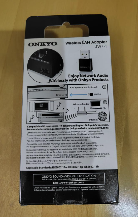 ONKYO UWF-1 Wireless LAN Adapter IEEE802.11b/g/n for ONKYO AV Receivers ...