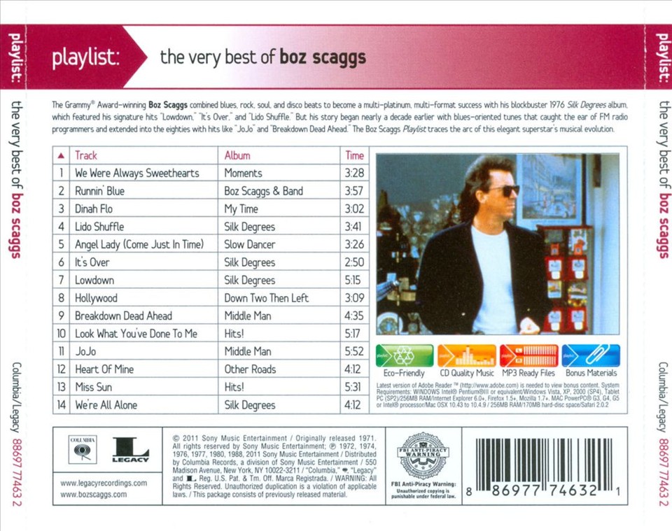 BOZ SCAGGS - PLAYLIST: THE VERY BEST OF BOZ SCAGGS NEW CD | eBay