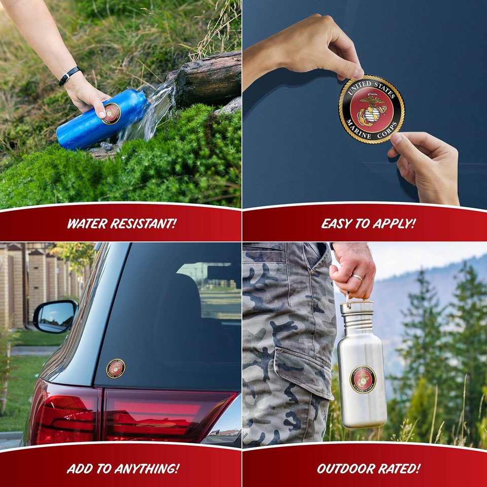 USMC Logo Decals - 4 Piece Military Stickers for Car Truck Laptop | eBay