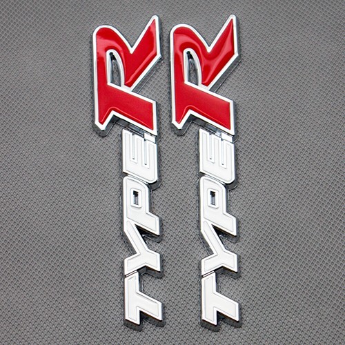 2Pcs Metal White & Red Type-R Badge Car Sport Emblem SI Rear Trunk ...