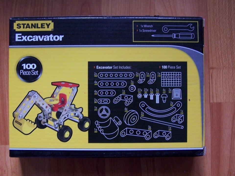 Stanley Construct & Play Excavator 100 Piece Set, NEW | eBay