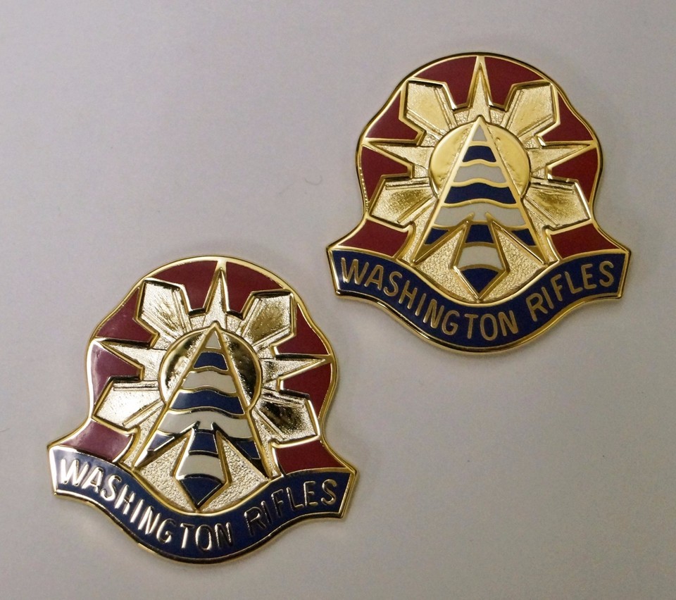 NEW US Army 81st Armor Brigade Washington Rifles Unit Crest 2ea DUI ...