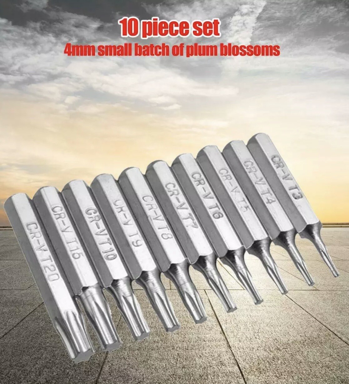 10pcs Micro Torx Bits Set T3 T4 T5 TR6 T7 T8 T9 T10H T15 T20 System 4 ...