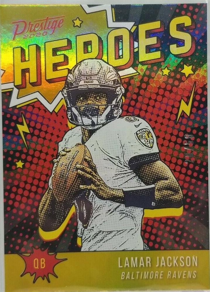2020 Panini Prestige - Heroes Lamar Jackson #HE-LJ Xtra Points Gold /50 ...