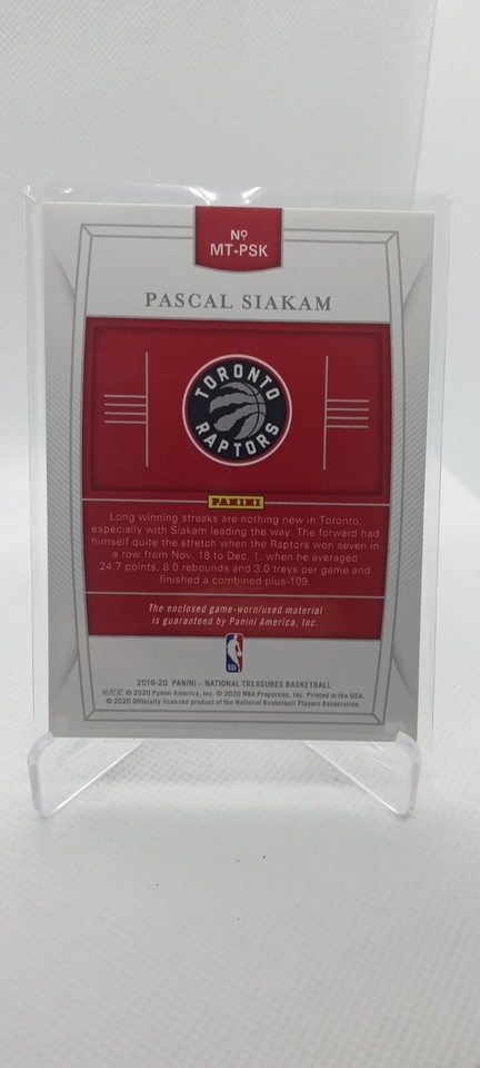 2019-20 National Treasures Material Treasures Holo Gold- Pascal Siakam ...