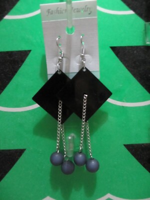 Fashion Jewelry Drop Earrings Dangle Type Colour Black Brand New | eBay