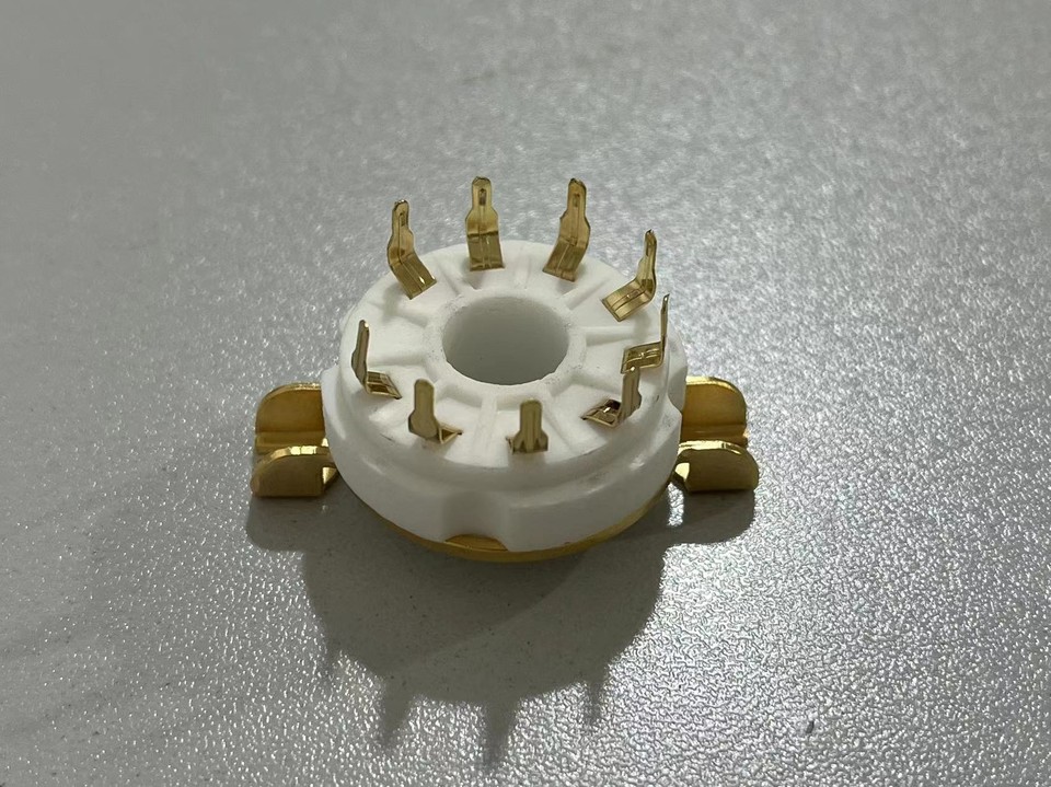 1x Gold Plated 9pin B9D MAGNOVAL Tube socket FOR EL504 EL519 PL519 ...