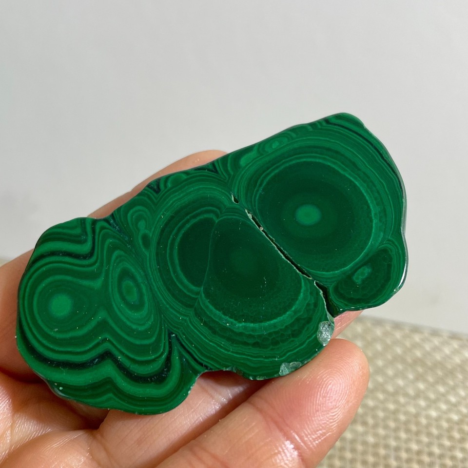 45g Malachite Slab / slice , Polished stone mineral specimen Congo ...