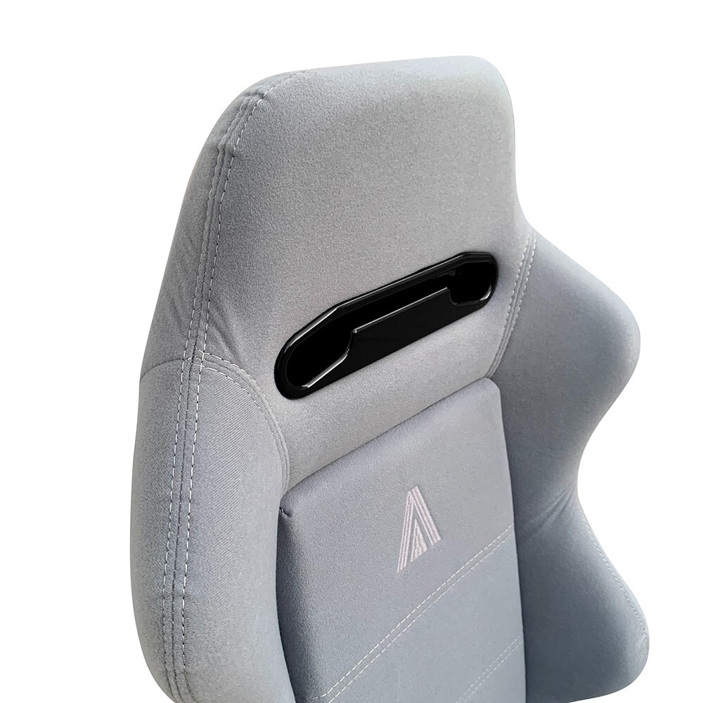 PAIR TANAKA GRAY CLOTH RACING SEATS RECLINABLE W/ SLIDERS FOR FORD ...