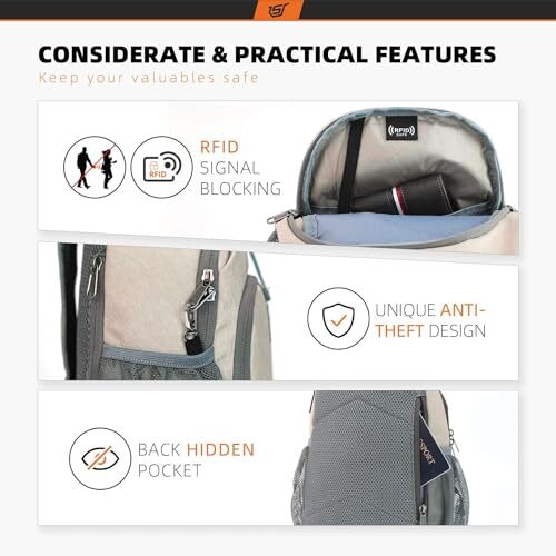 Sling Bag RFID Crossbody Sling Backpack Cross Body Shoulder Bag Travel ...