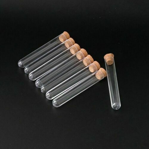 100pcs 12x100mm Lab Clear Plastic Test Tubes Round Bottom Tube Vial ...