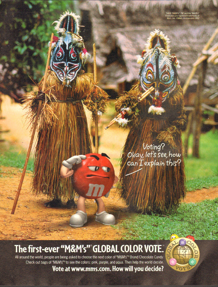 2002 magazineCandy AD M&M's Global Color Vote, which new color? CUTE ...