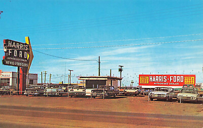 Midwest City OK Arthur Harris Ford Dealership, New & Used, Postcard | eBay