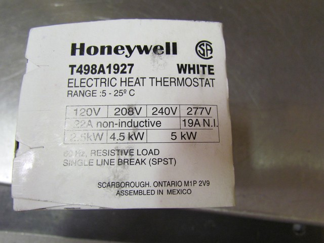 Honeywell T498A1927 Electric Heat Line Voltage Thermostat for sale ...